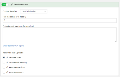 How to turn off the re-writer for titles, subheadings and QnA in the ...