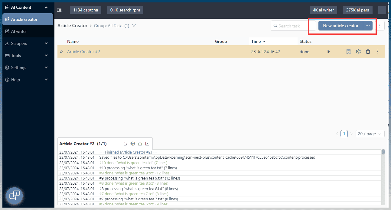 Insert images into existing articles and upload them as featured images ...